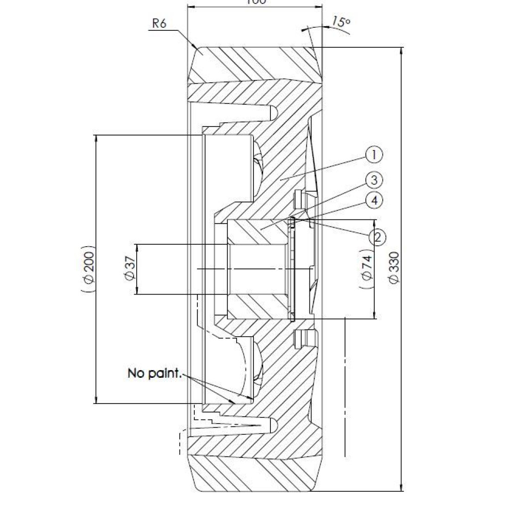 Load Wheel 330x100,Crown, 816357,CROWN, ESR 5260,52001,CROWN ESR 5000
